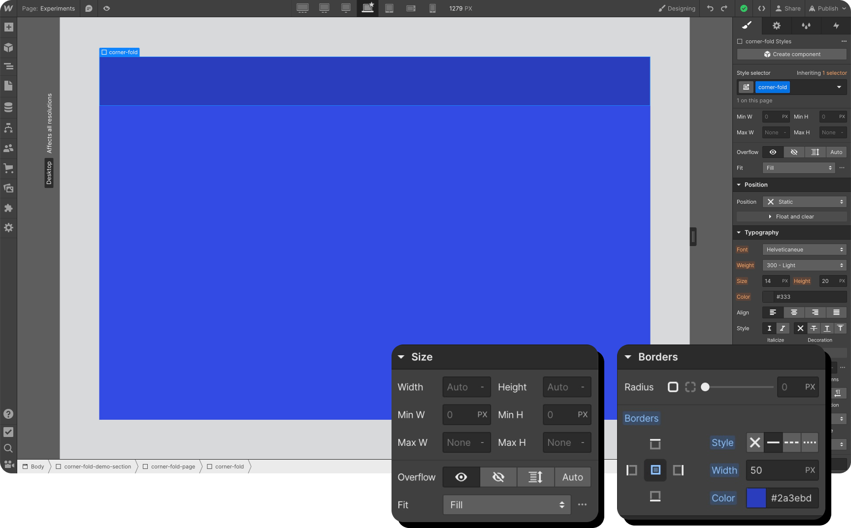 How to add a corner fold in Figma & Webflow